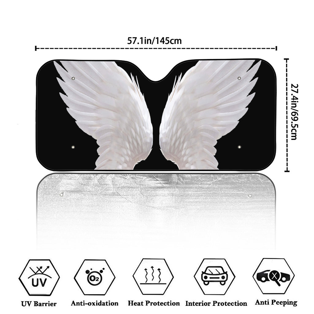 White Angel Wings Print Car Windshield Sun Shade – GearFrost