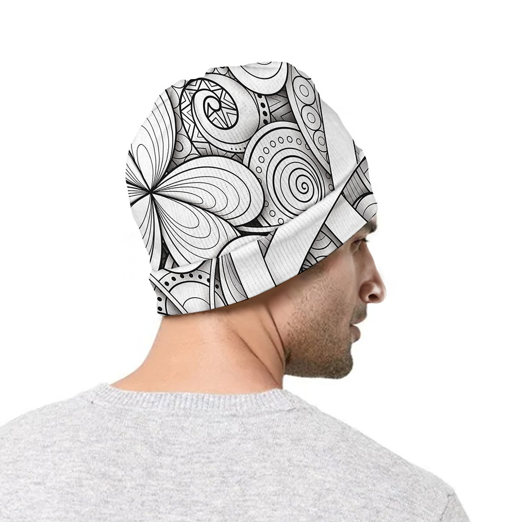 White Celtic Trinity Knot Symbol Print Beanie – GearFrost