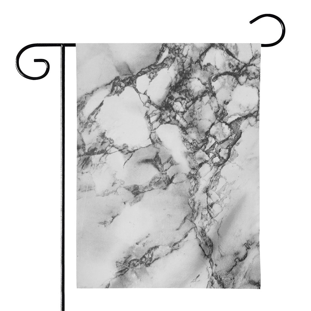 White Dark Grey Marble Print House Flag – GearFrost