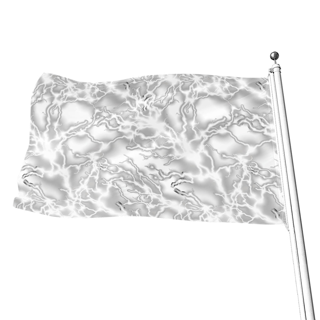 White Electric Lightning Print Flag – GearFrost