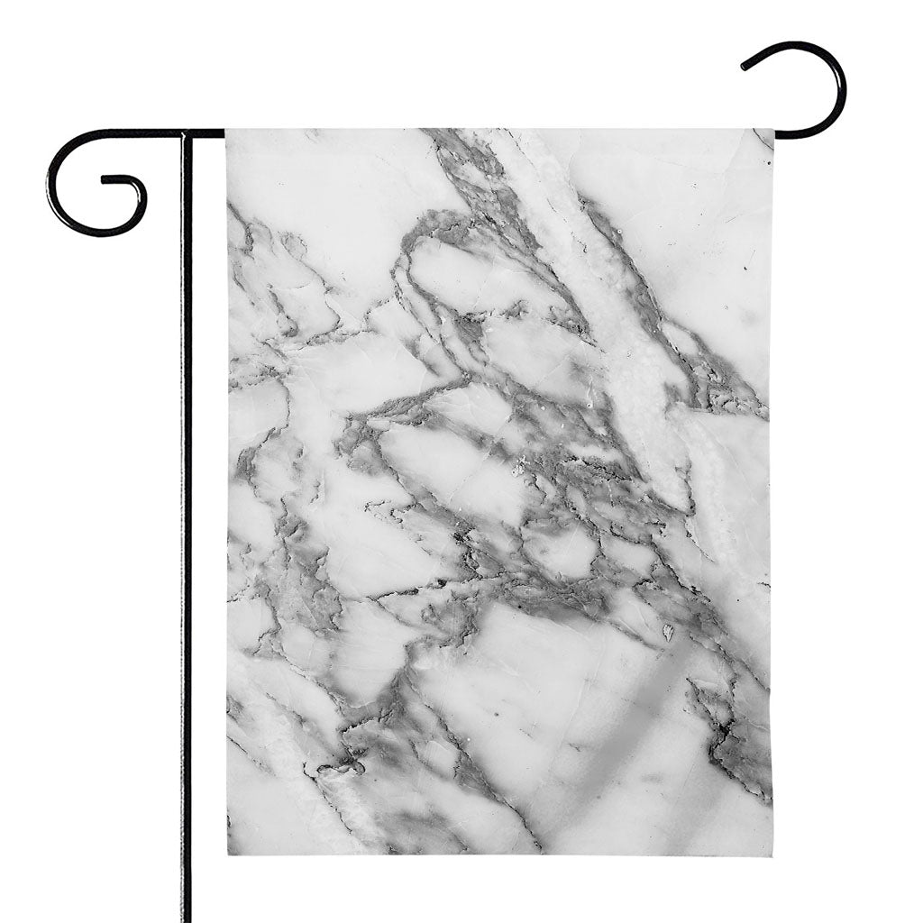White Gray Marble Print House Flag – GearFrost