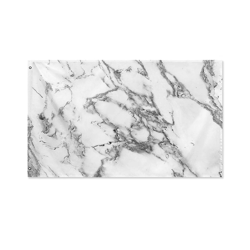 White Gray Marble Print Polyester Flag – GearFrost