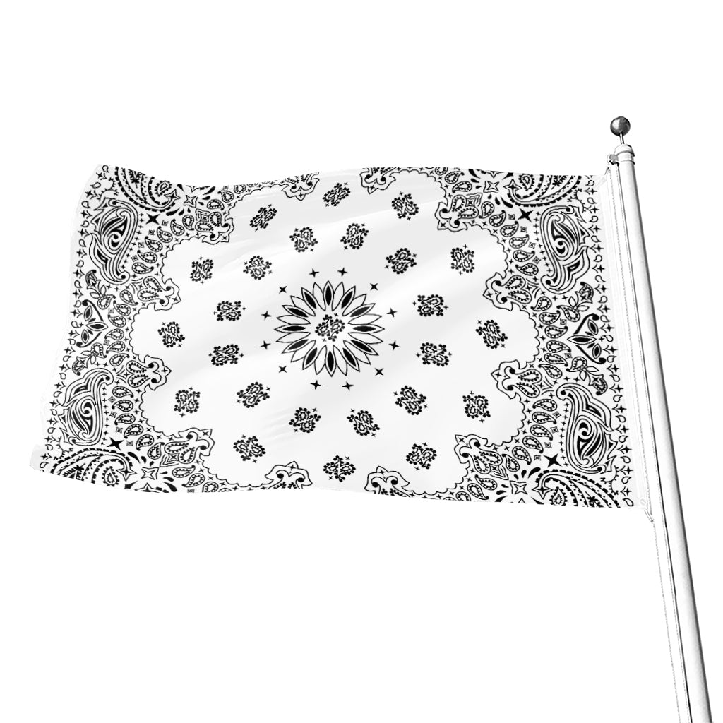 White Paisley Bandana Print Flag – GearFrost