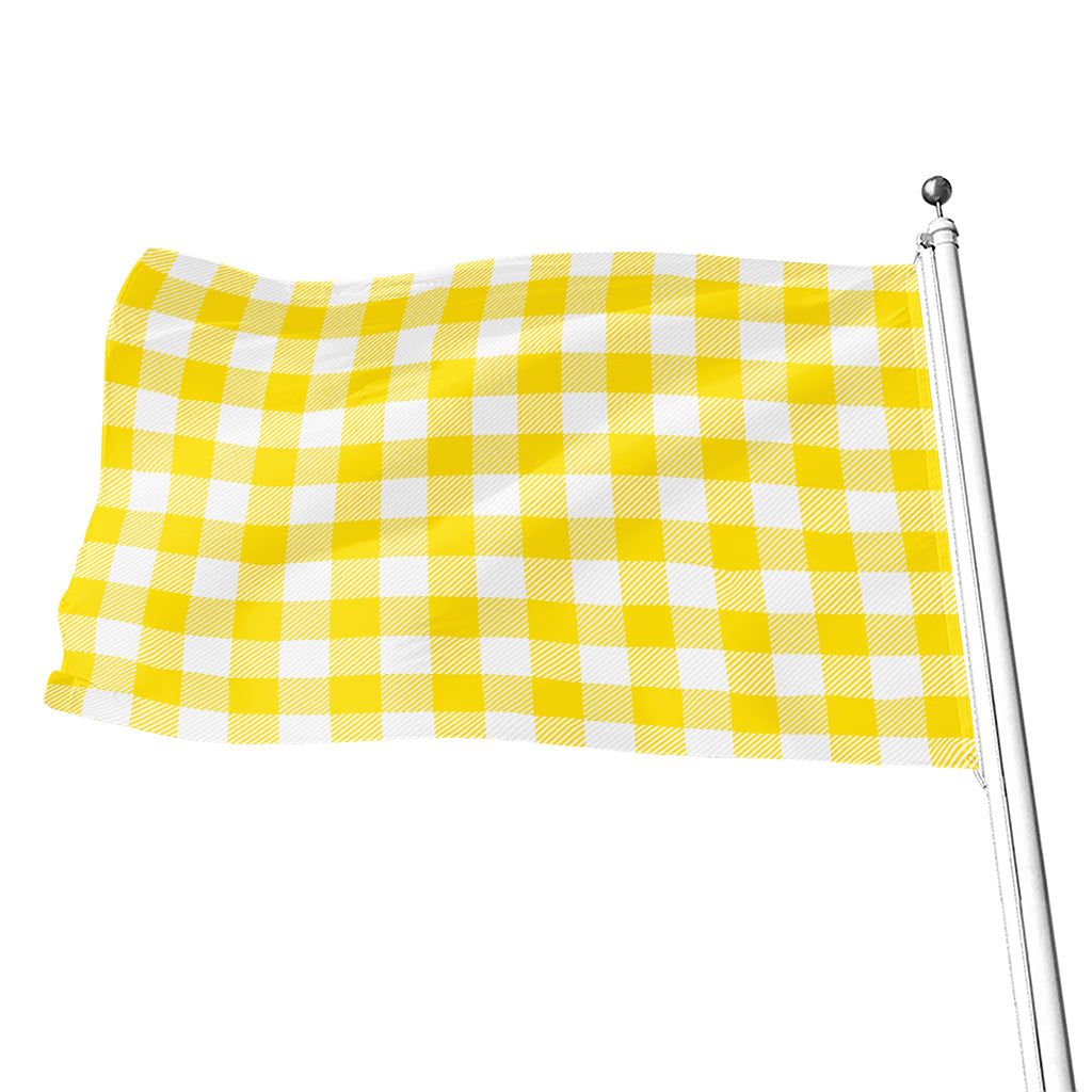 Yellow And White Buffalo Check Print Flag – GearFrost