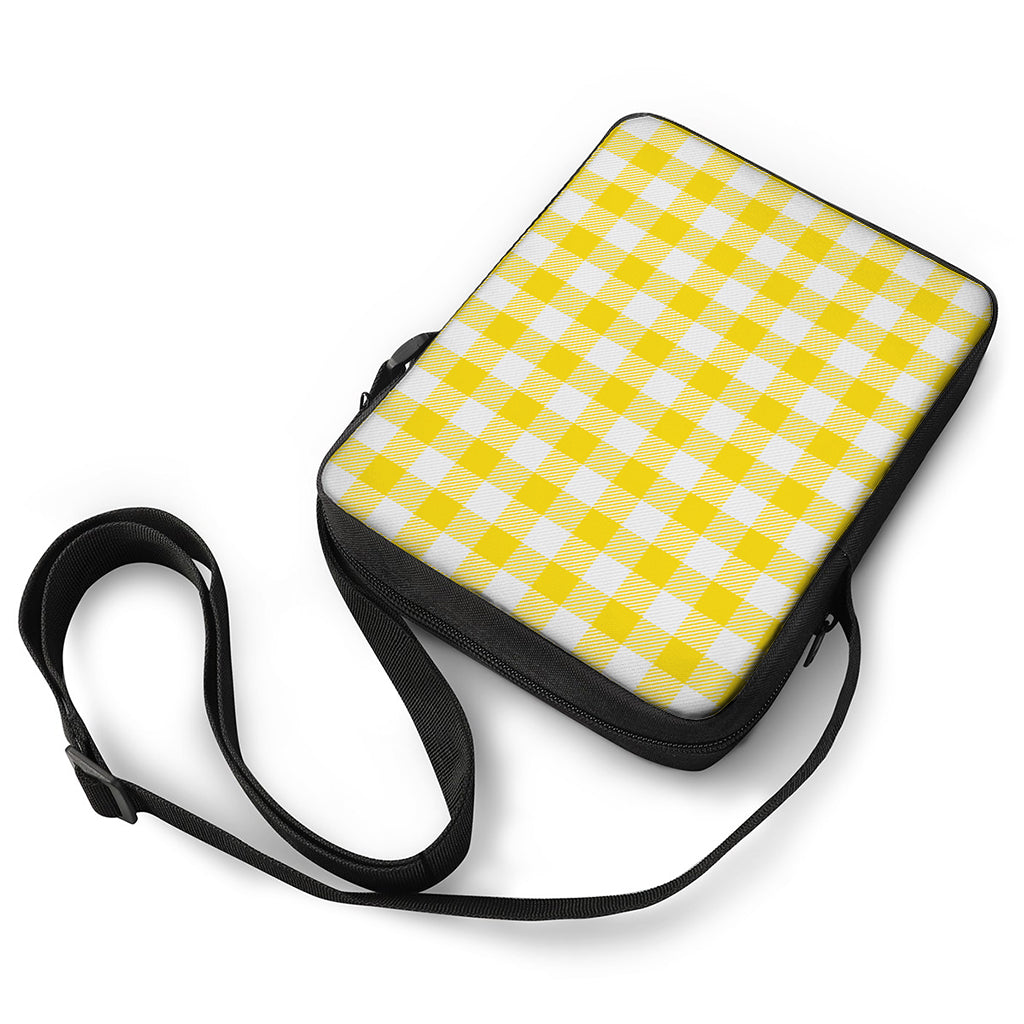 Yellow And White Buffalo Check Print Rectangular Crossbody Bag – GearFrost