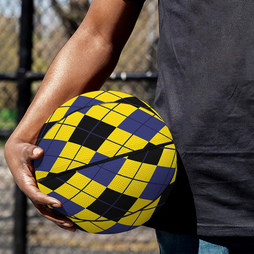 Yellow Blue And Black Argyle Print Basketball – GearFrost