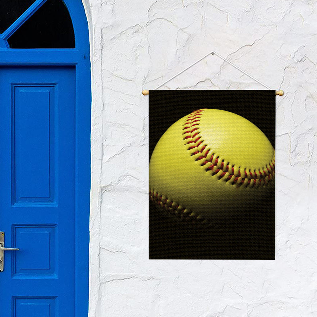 Yellow Softball Ball Print Garden Flag – GearFrost