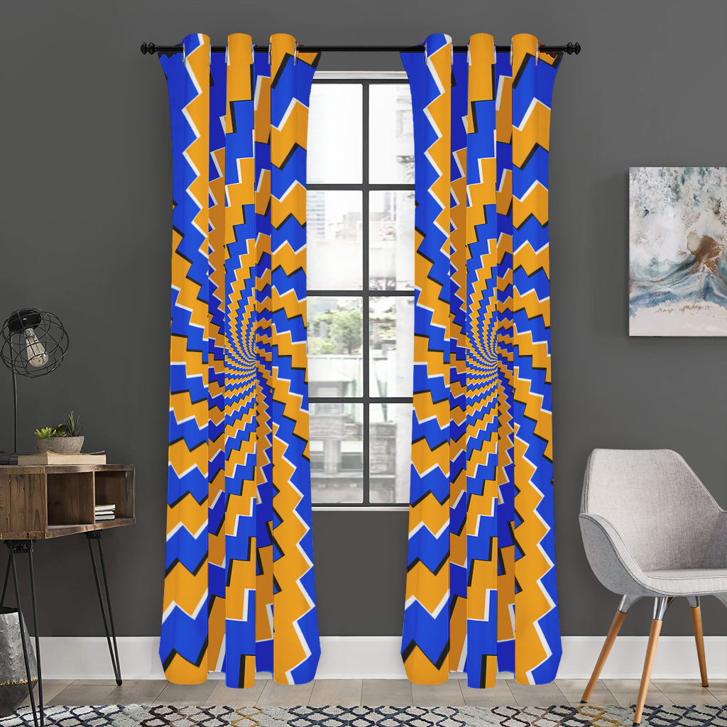 Yellow Spiral Moving Optical Illusion Grommet Curtain Panels – GearFrost
