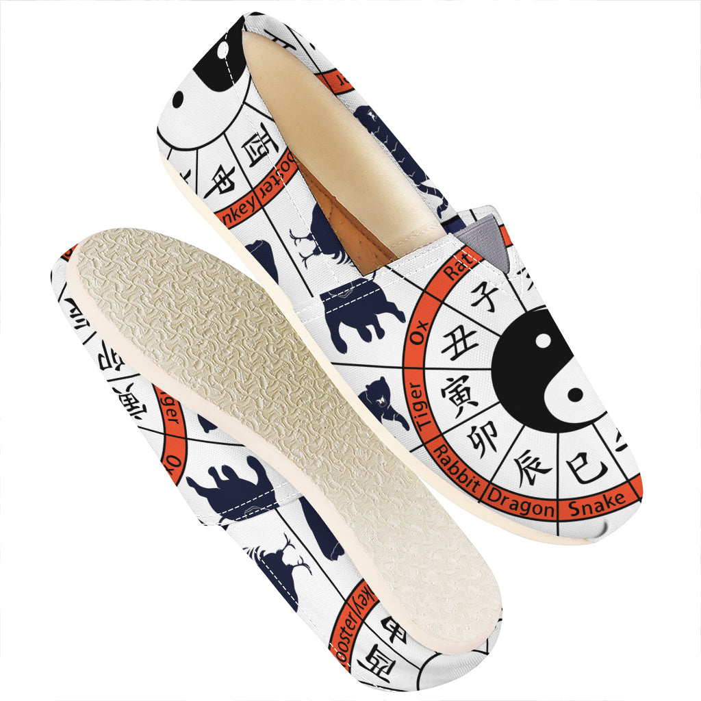 Yin Yang Chinese Zodiac Wheel Print Casual Shoes – GearFrost