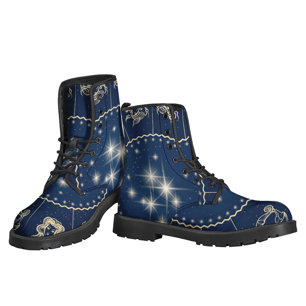 Zodiac Astrology Symbols Print Lace-Up Boots – GearFrost