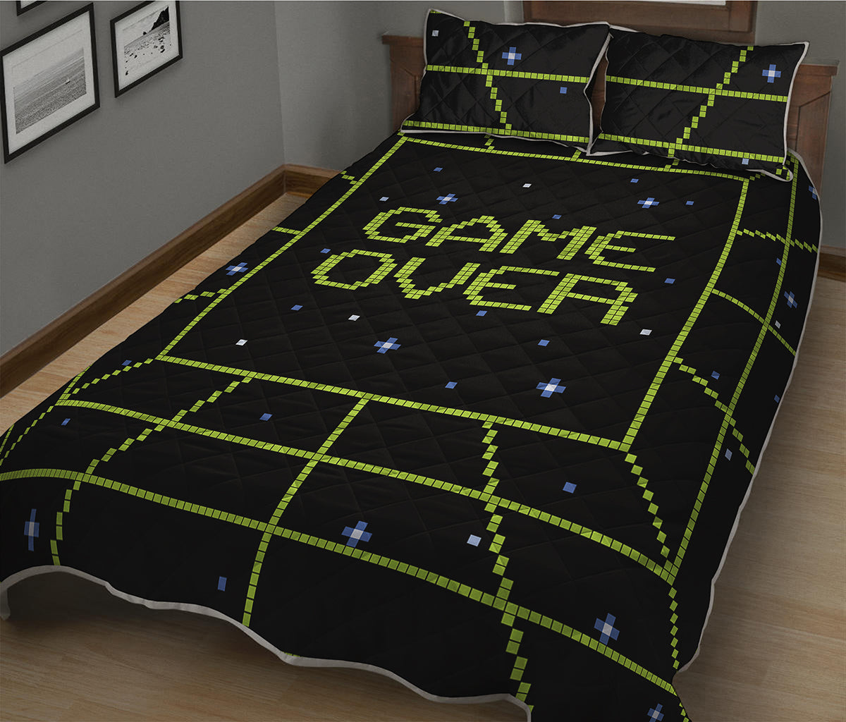8-Bit Game Over Print Quilt Bed Set – GearFrost