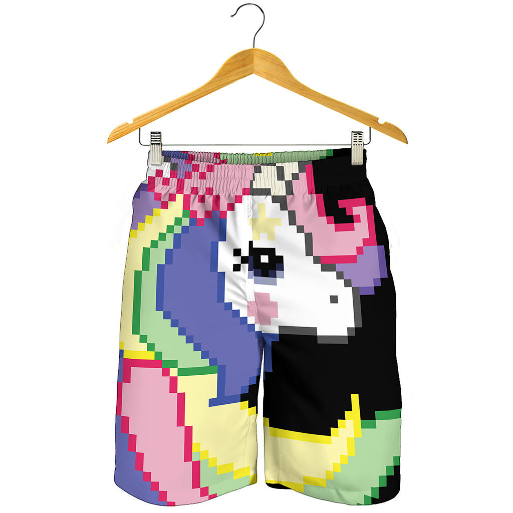 8-Bit Pixel Unicorn Print Men's Shorts – GearFrost