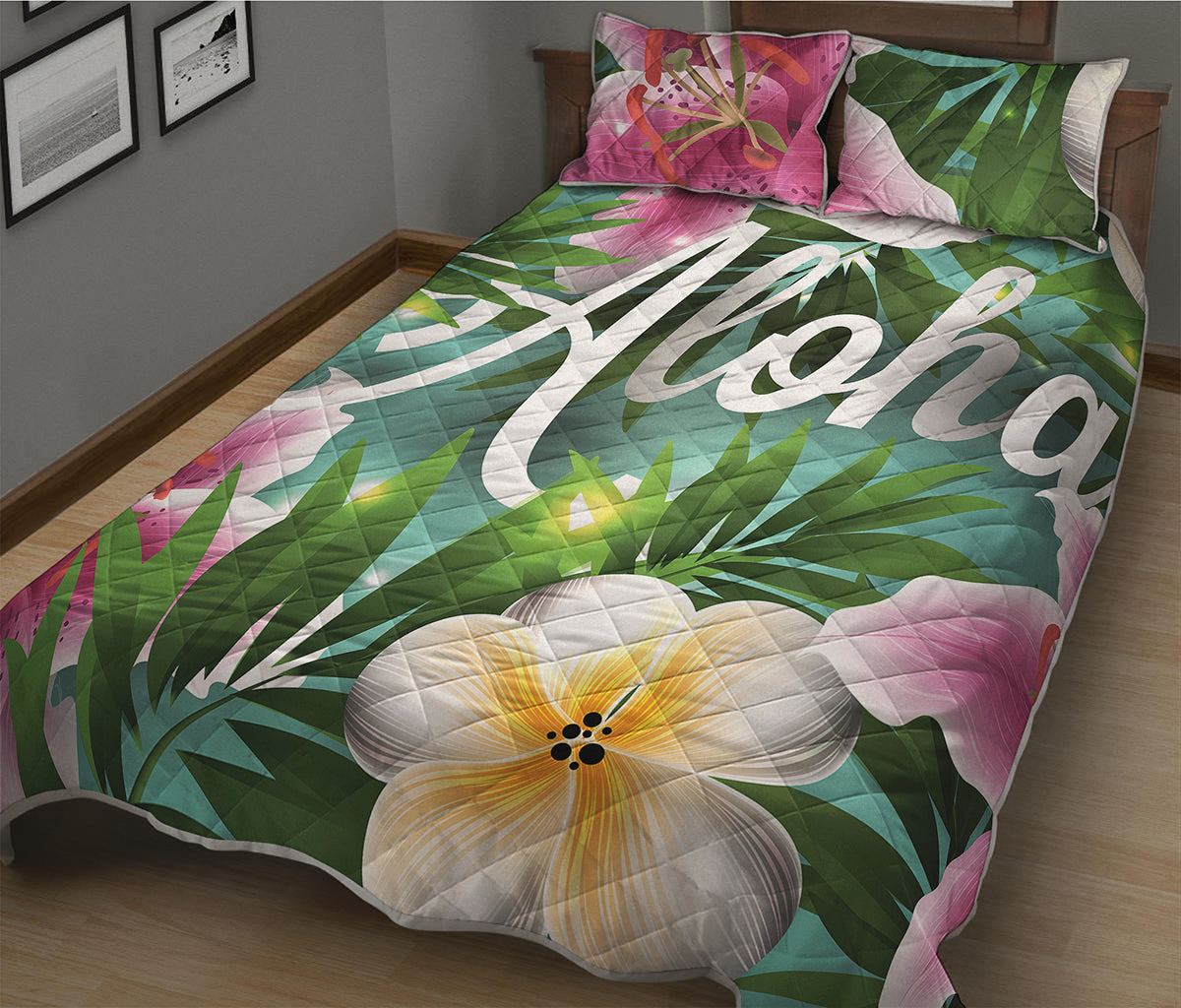 Aloha Hawaiian Flower Print Quilt Bed Set – GearFrost