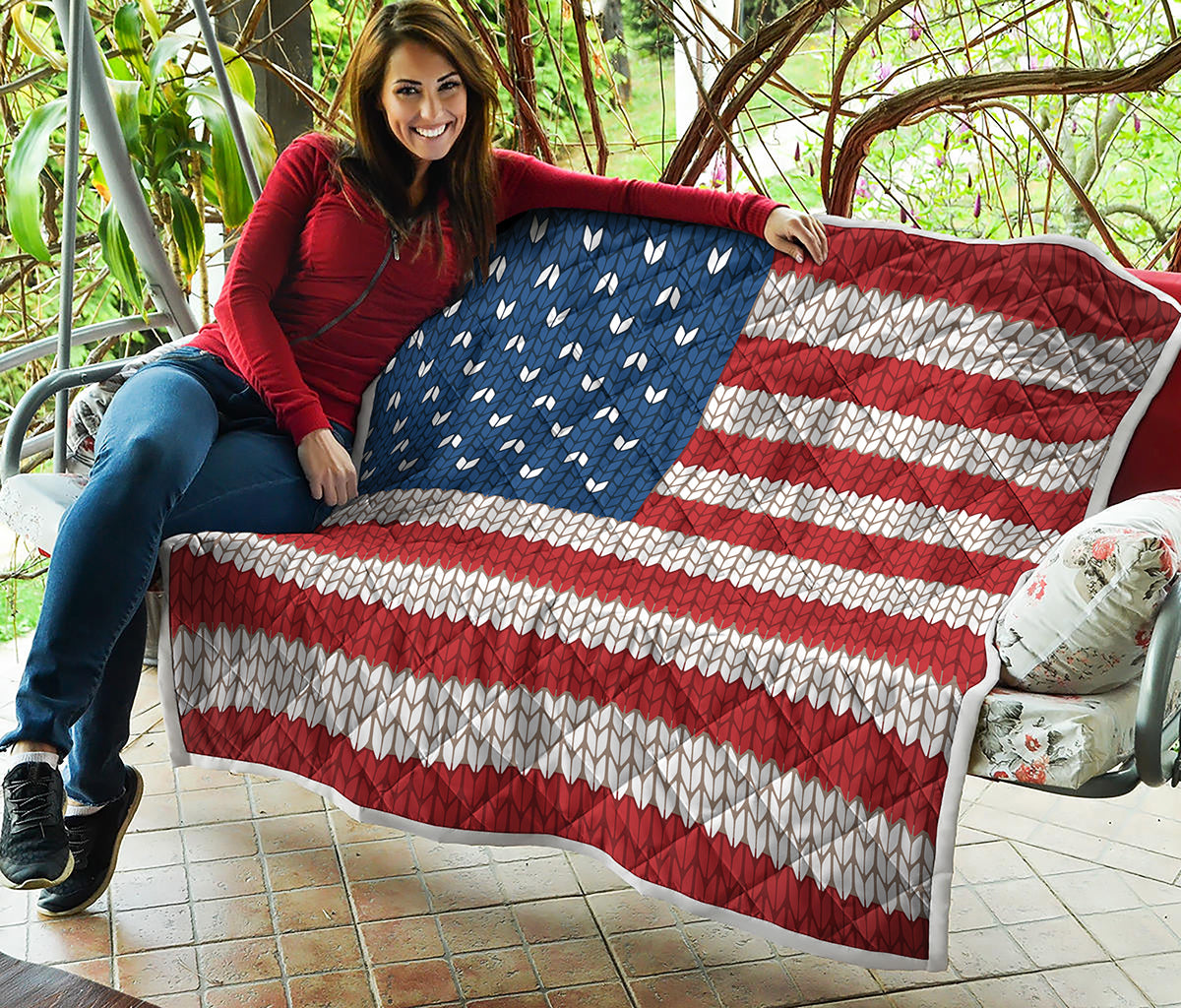 American Flag Knitted Print Quilt – GearFrost