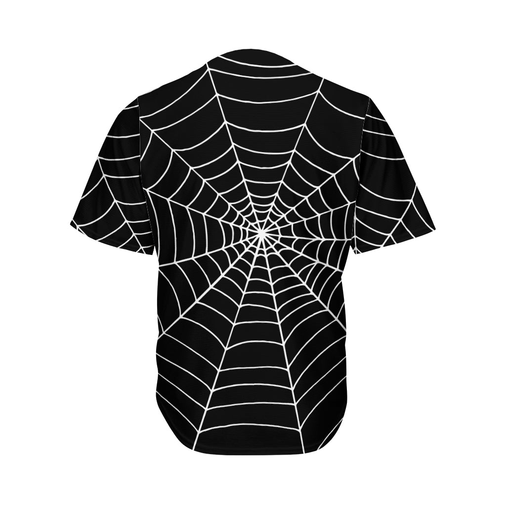 Black And White Cobweb Print Men's Baseball Jersey – GearFrost