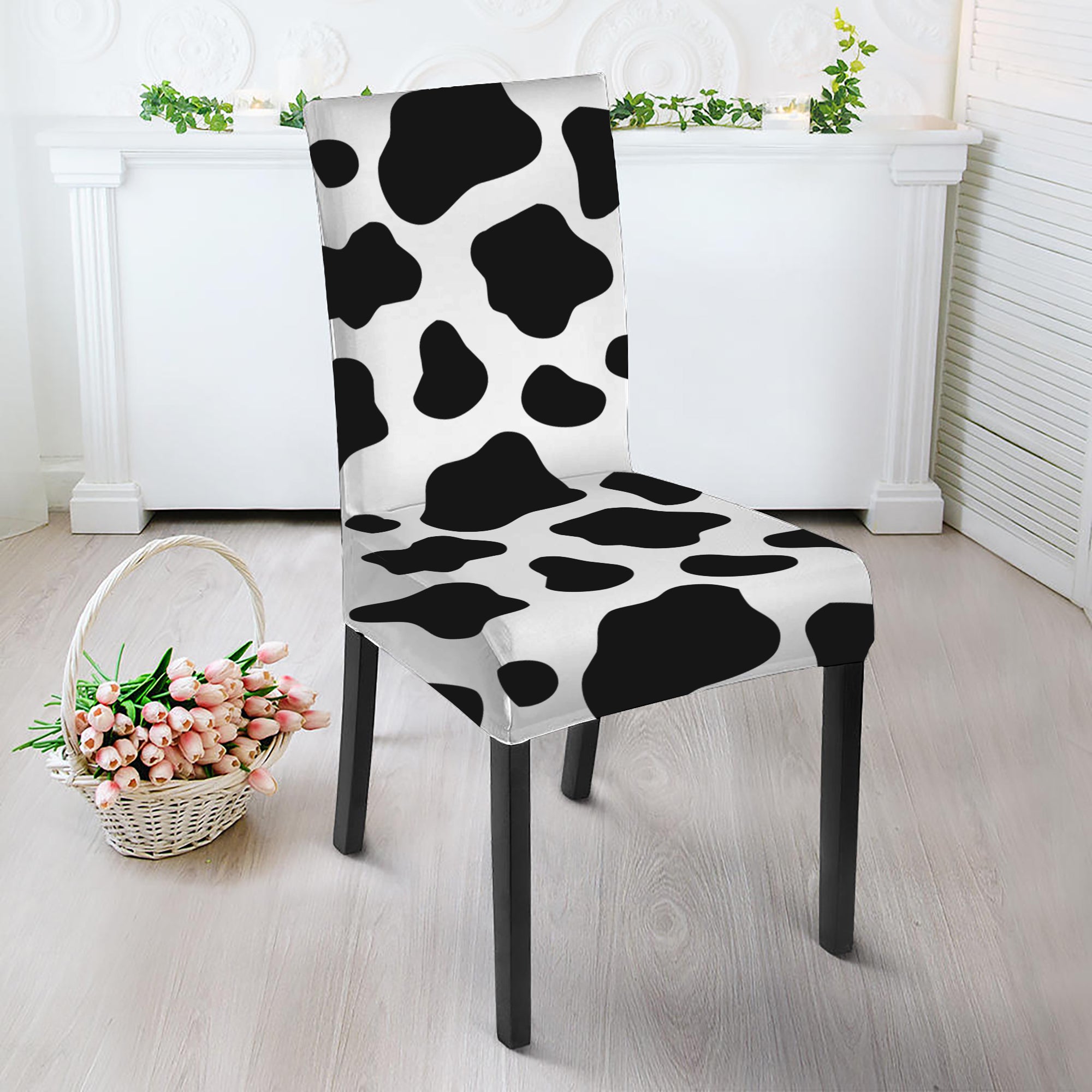 Black And White Cow Print Dining Chair Slipcover – GearFrost
