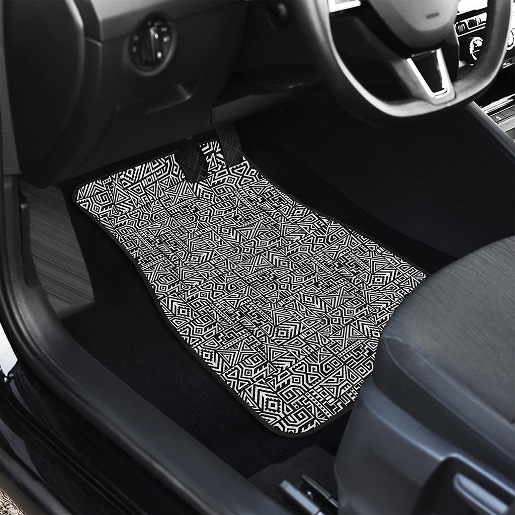 Black And White Geometric African Print Front Car Floor Mats – GearFrost