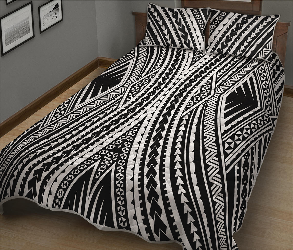 Black And White Maori Tattoo Print Quilt Bed Set – GearFrost