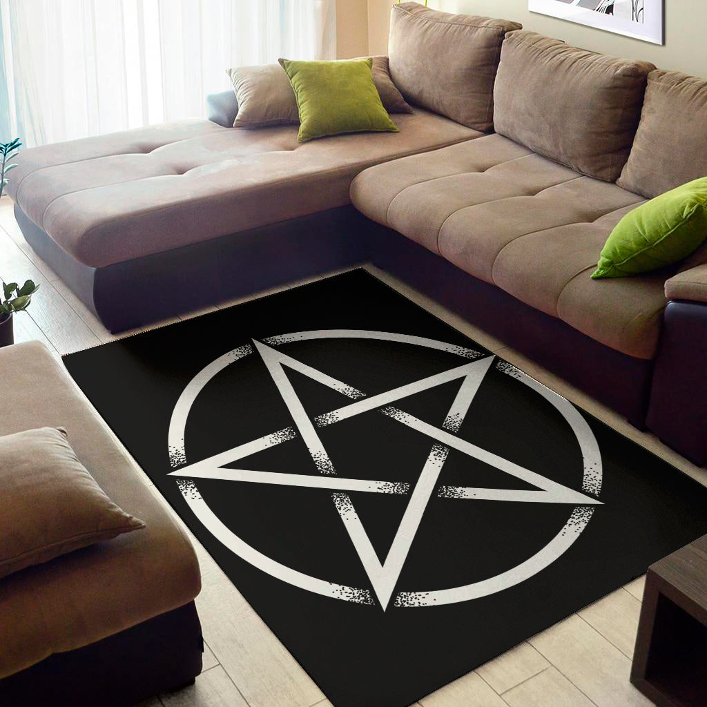 Black And White Pentagram Symbol Print Floor Mat – GearFrost