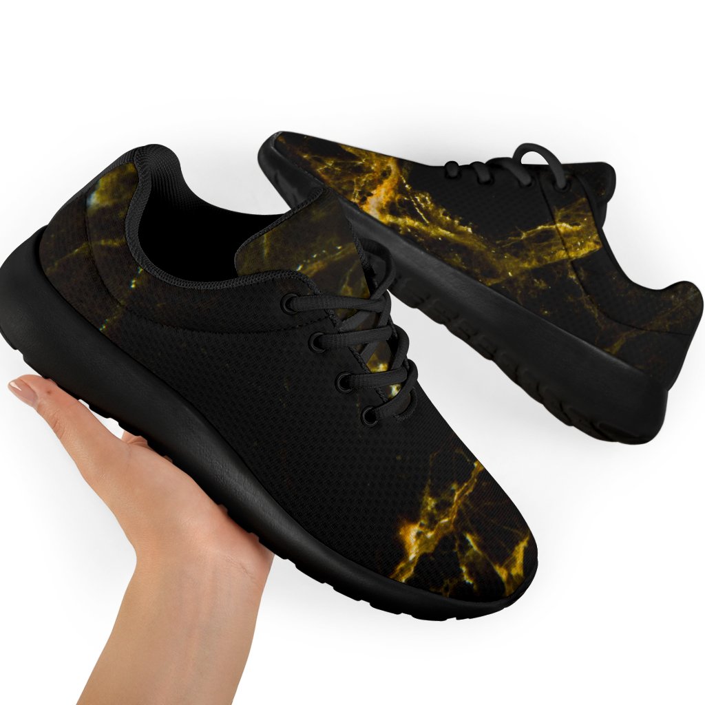 Black Gold Marble Print Walking Shoes – GearFrost