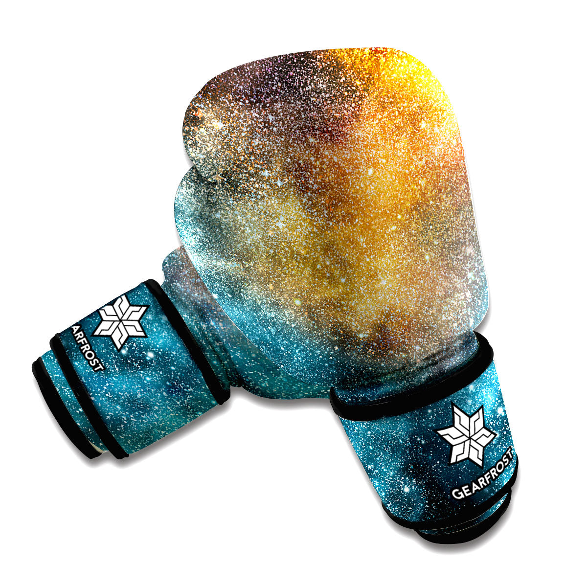 Blue Orange Stardust Galaxy Space Print Boxing Gloves – GearFrost