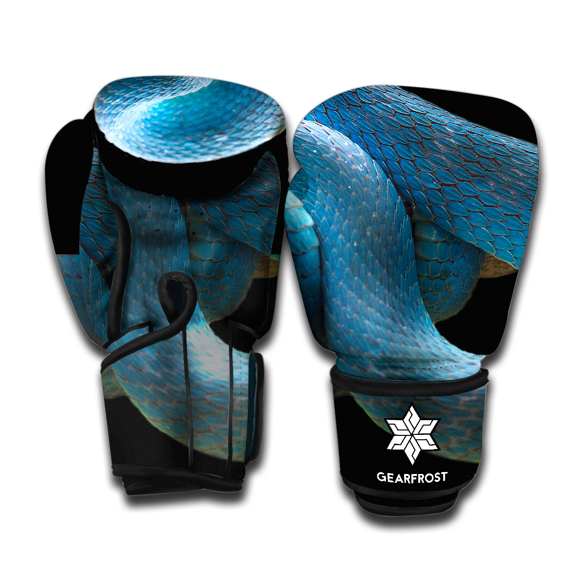 Blue Viper Snake Print Boxing Gloves – GearFrost