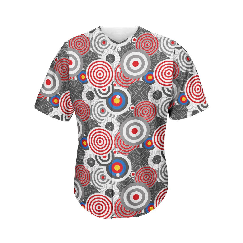 Bullseye Target Pattern Print Men's Baseball Jersey – GearFrost