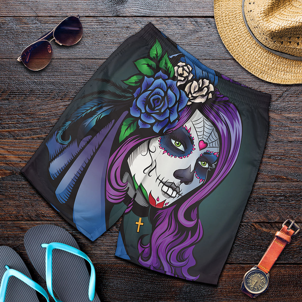 Calavera Girl Dia De Los Muertos Print Men's Shorts – GearFrost