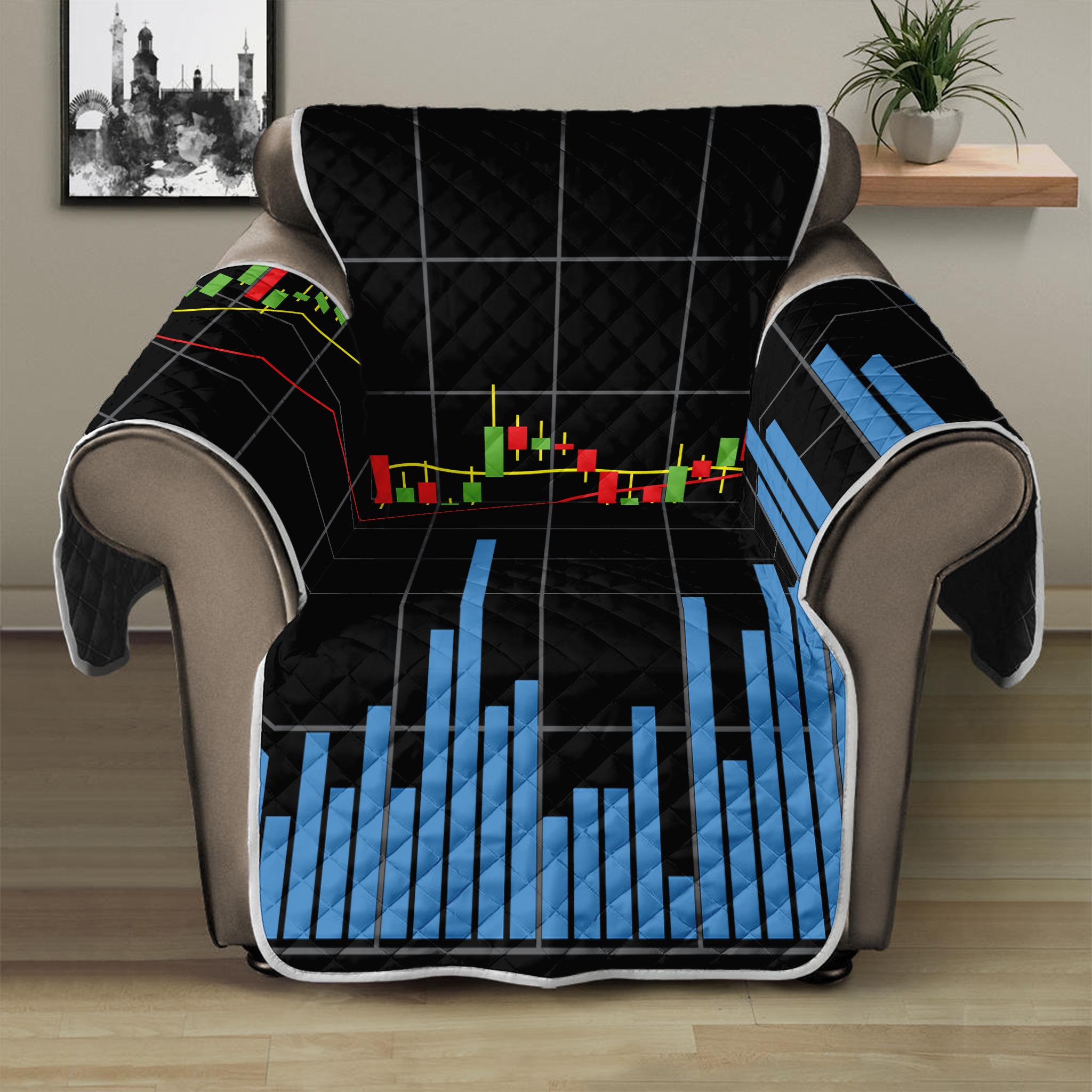 Candlestick Stock Graph Chart Print Recliner Protector – GearFrost