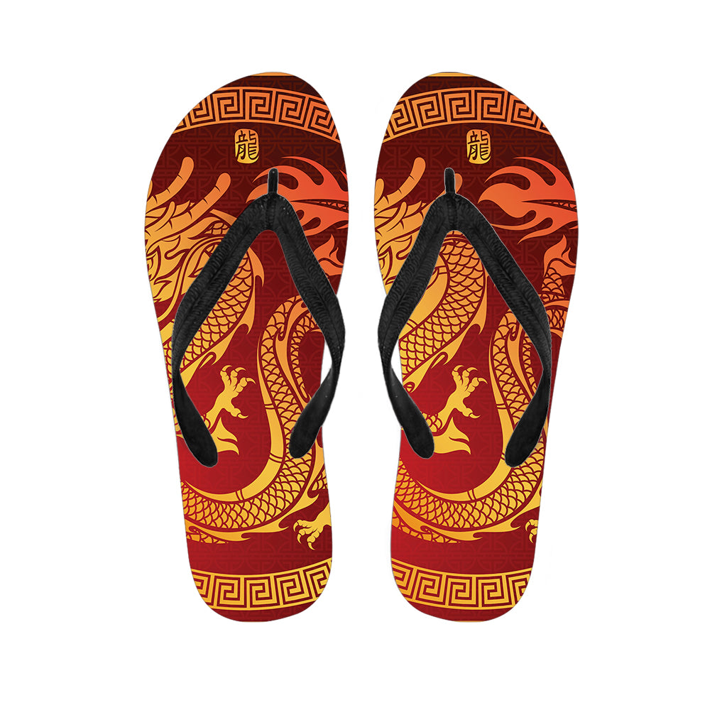 Chinese Dragon Zodiac Sign Print Flip Flops – GearFrost