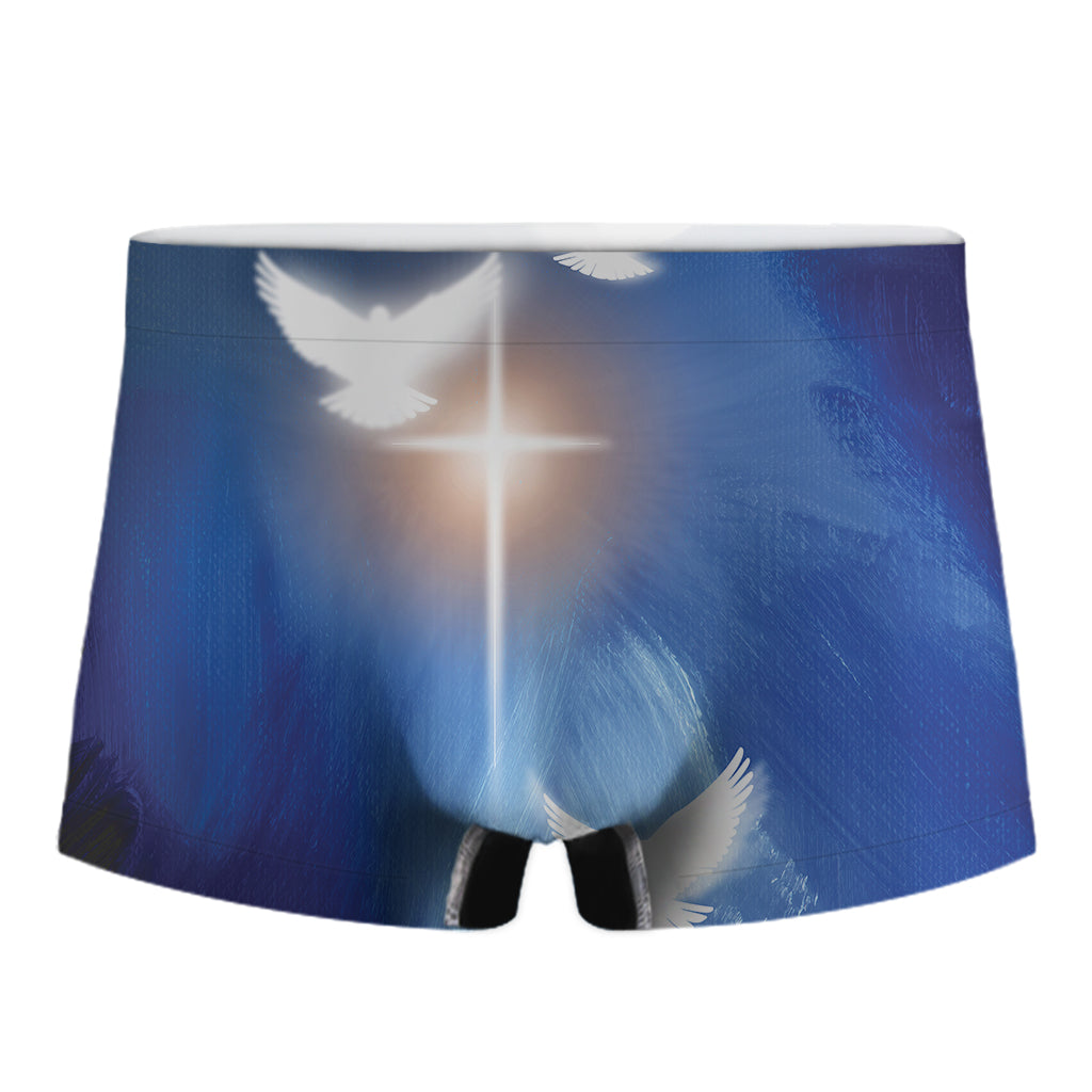 Christian Cross And White Doves Print Men's Boxer Briefs – GearFrost