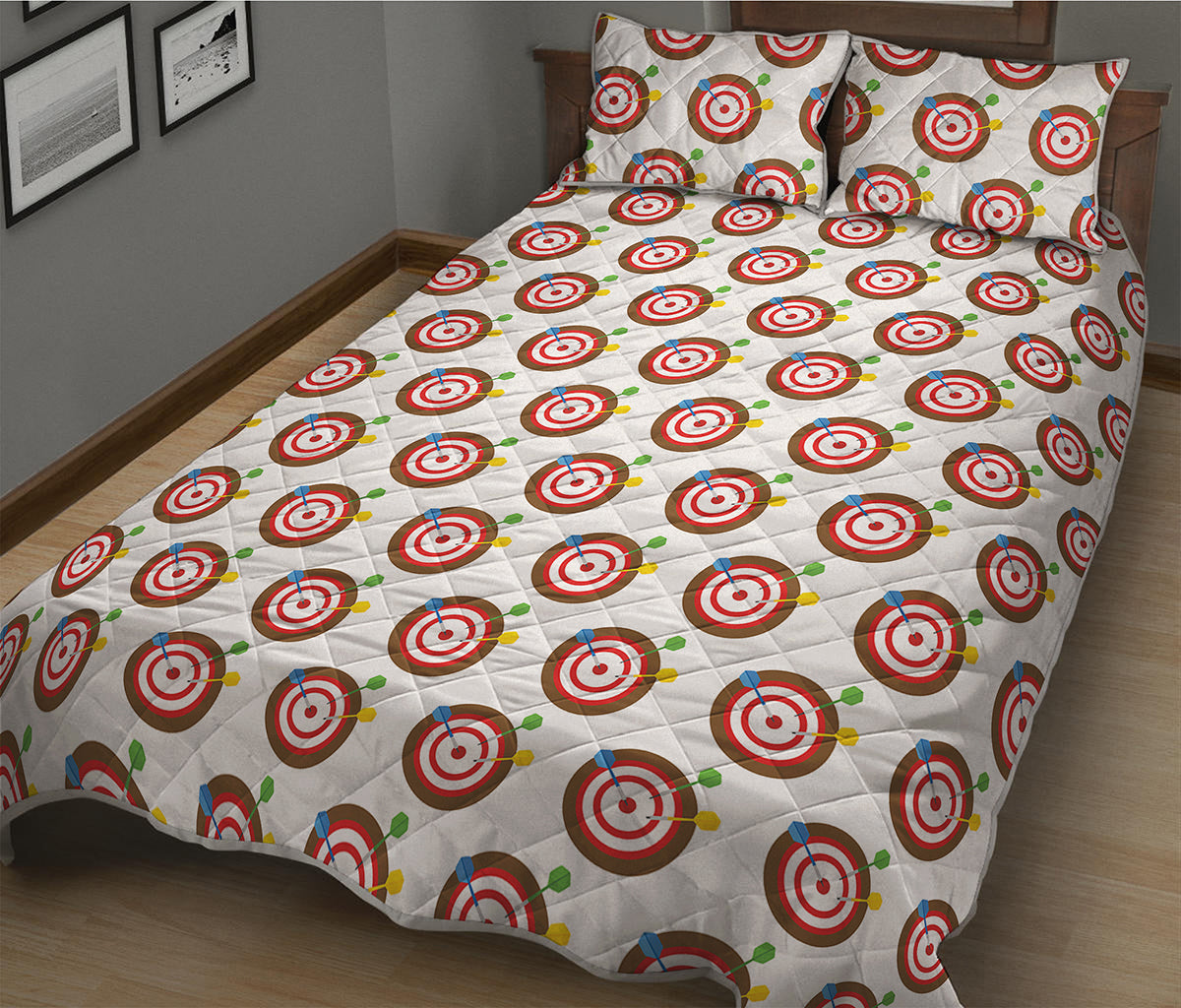 Colorful Darts And Dartboard Print Quilt Bed Set – GearFrost