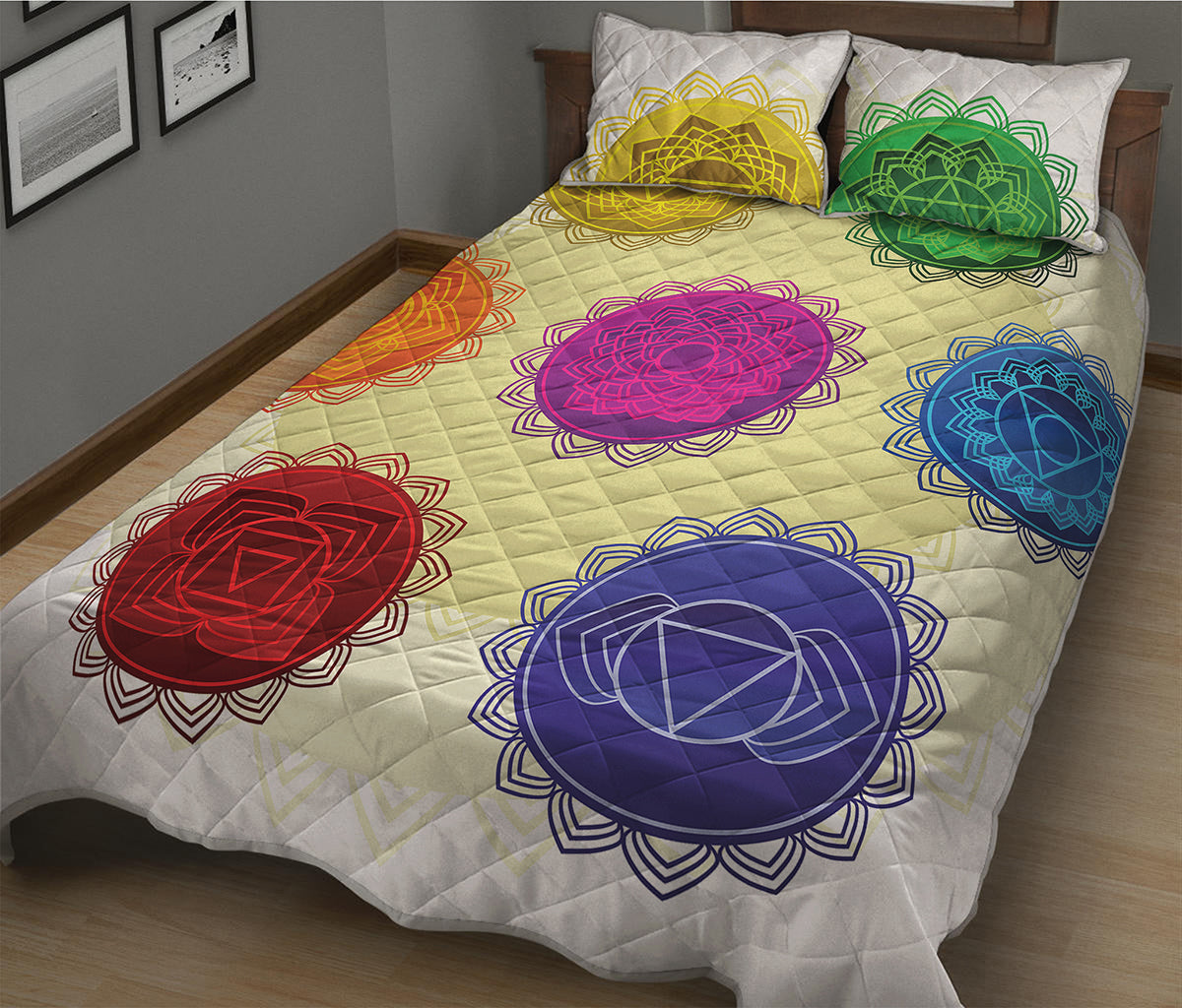 Colorful Seven Chakras Print Quilt Bed Set – GearFrost