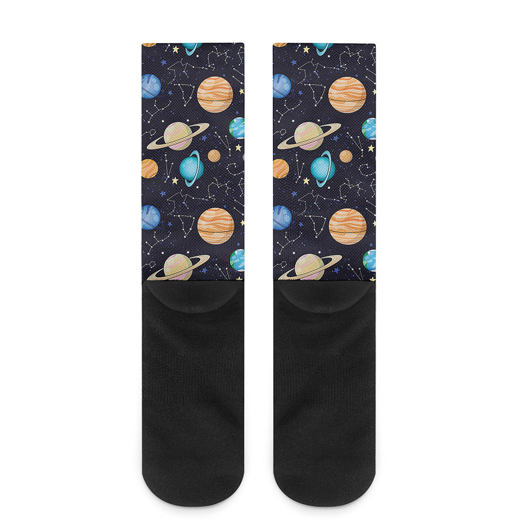 Constellations And Planets Pattern Print Crew Socks – GearFrost