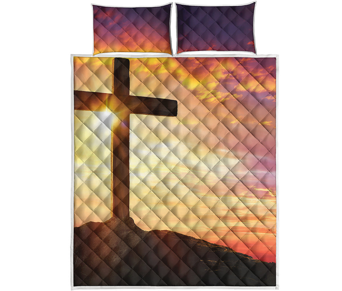 Crucifixion Of Jesus Christ Print Quilt Bed Set – GearFrost