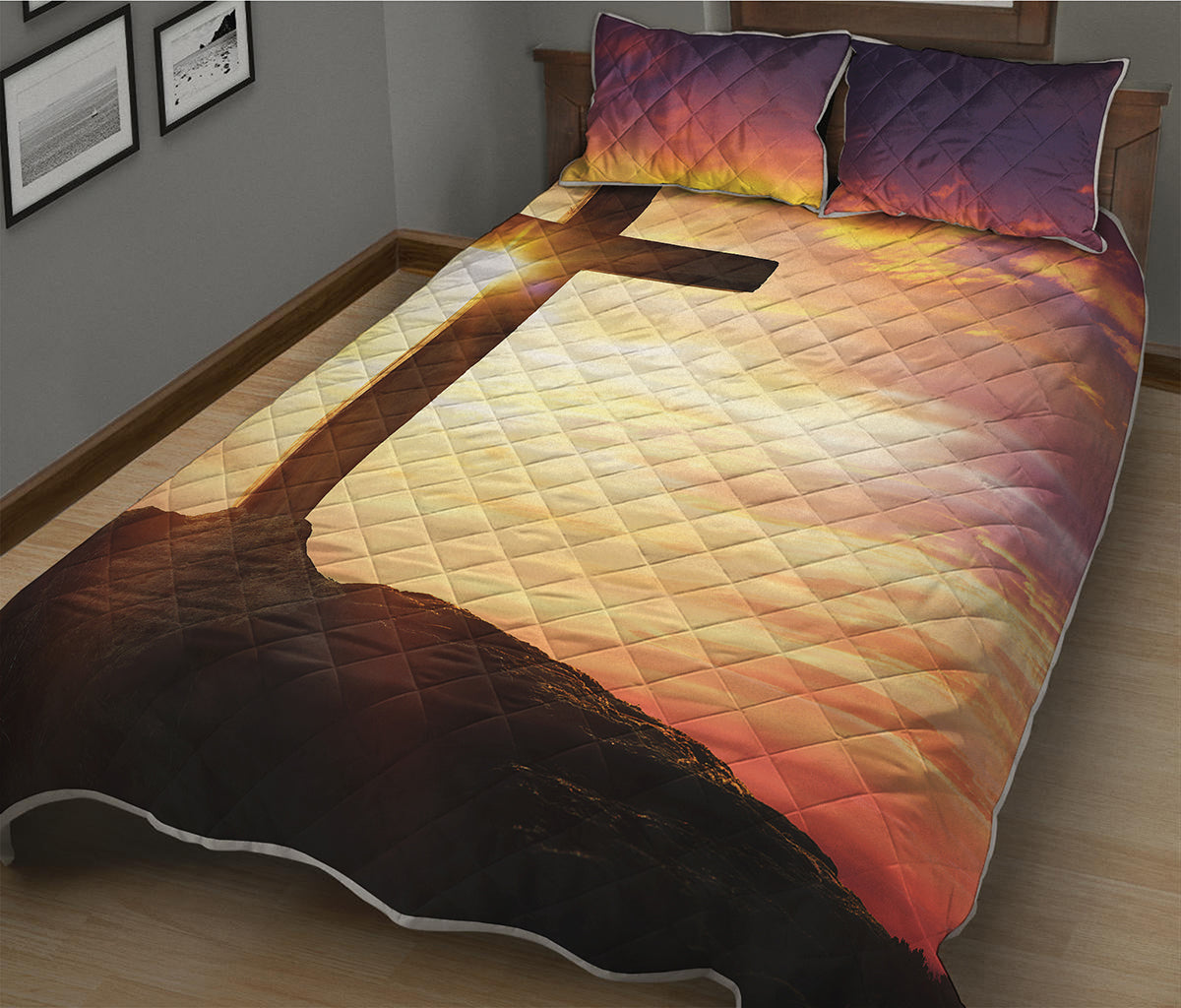 Crucifixion Of Jesus Christ Print Quilt Bed Set – GearFrost