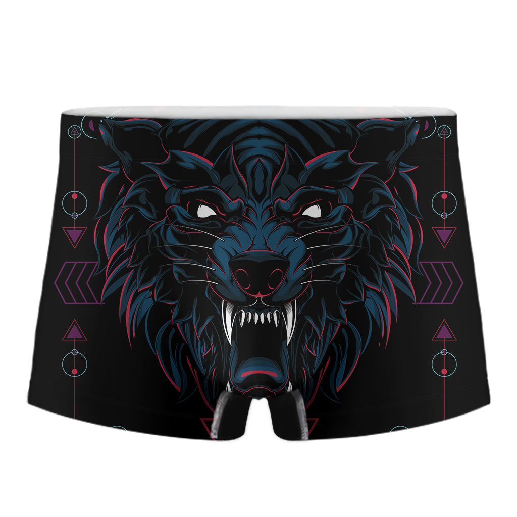 Dark Geometric Wolf Print Men's Boxer Briefs – GearFrost