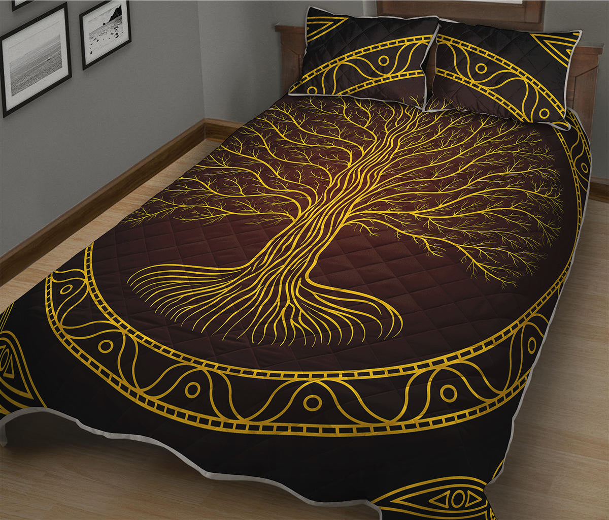 Druidic Yggdrasil Tree Print Quilt Bed Set – GearFrost