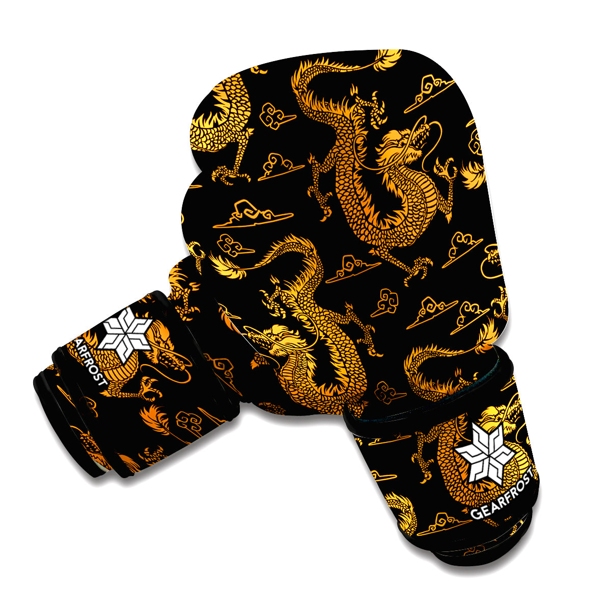 Eastern Dragon Pattern Print Boxing Gloves – GearFrost