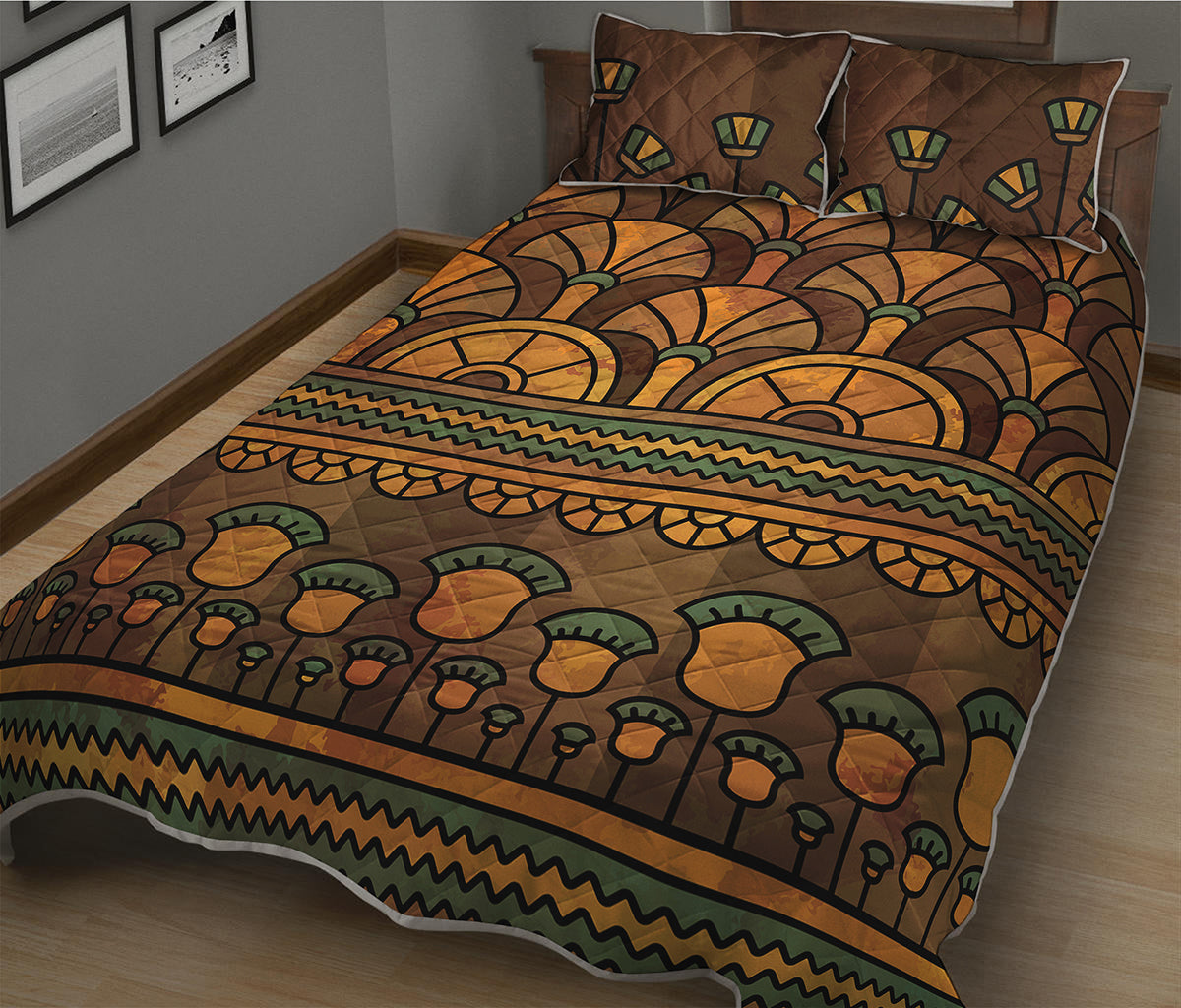 Egyptian Ethnic Pattern Print Quilt Bed Set – GearFrost