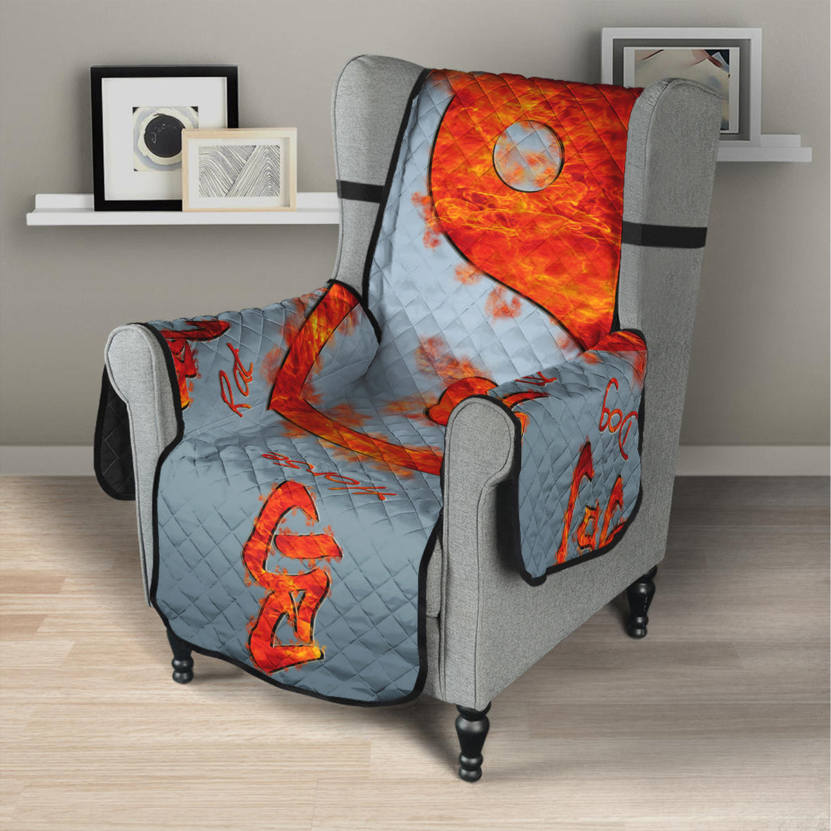 Fire Yin Yang Chinese Zodiac Print Armchair Protector – GearFrost