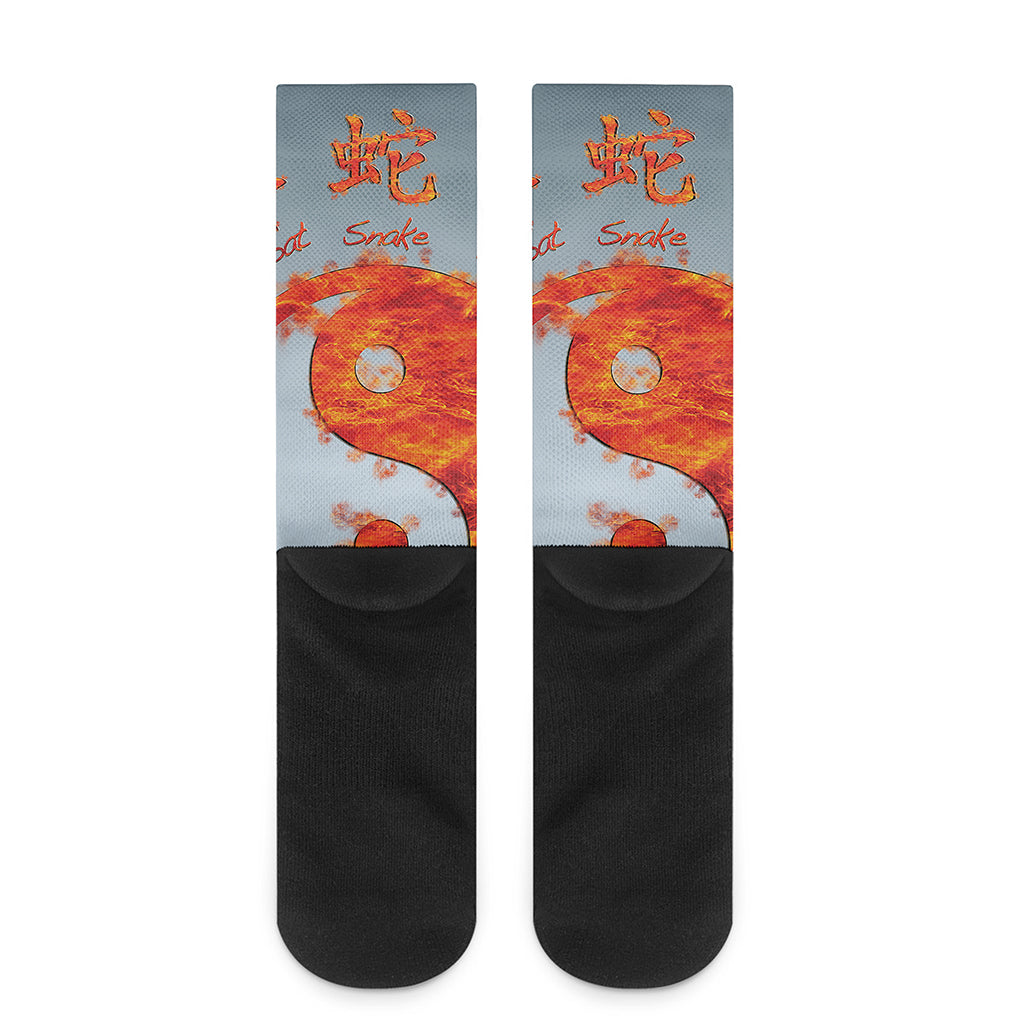 Fire Yin Yang Chinese Zodiac Print Crew Socks – GearFrost