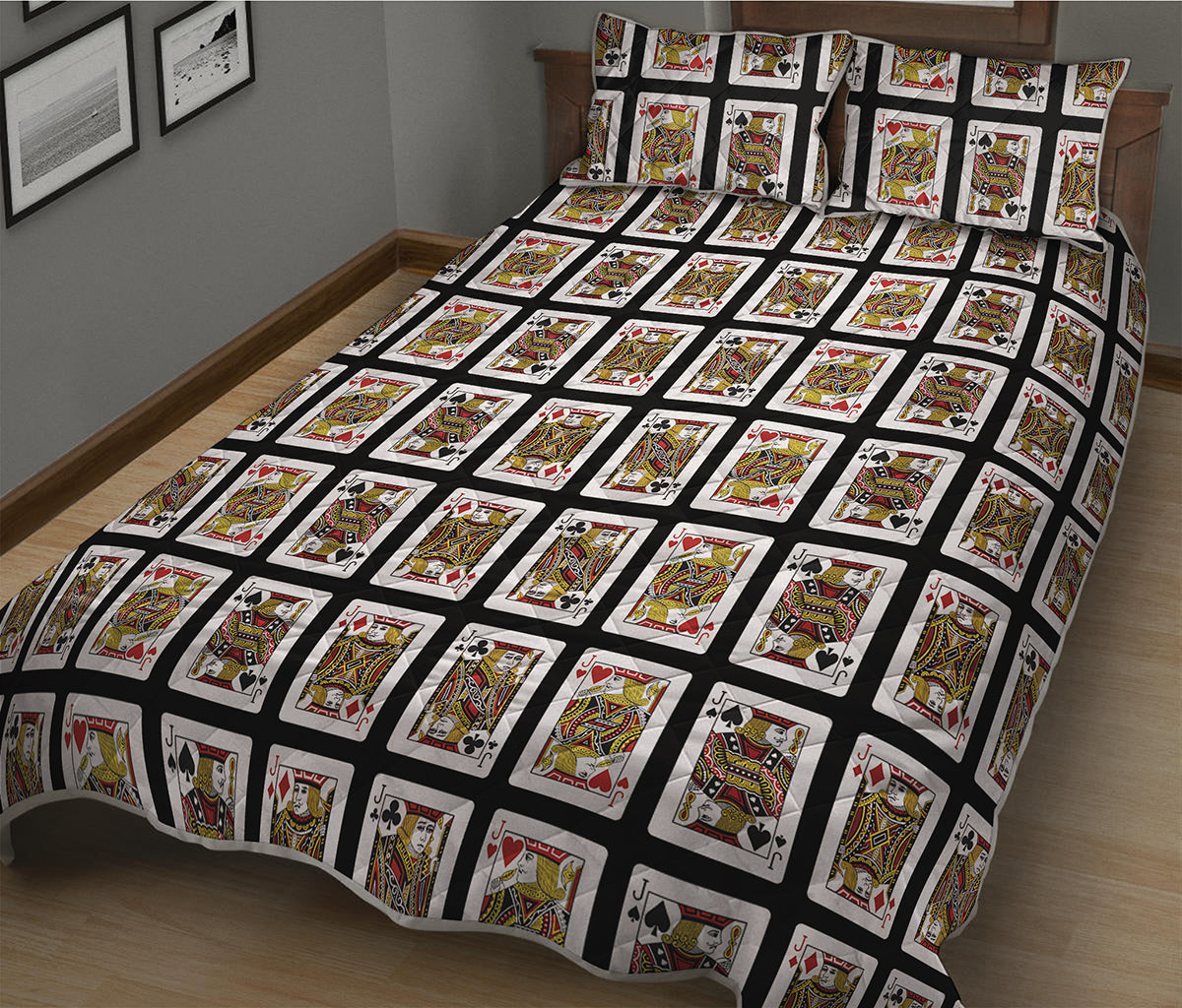 Four Jacks Playing Cards Pattern Print Quilt Bed Set – GearFrost