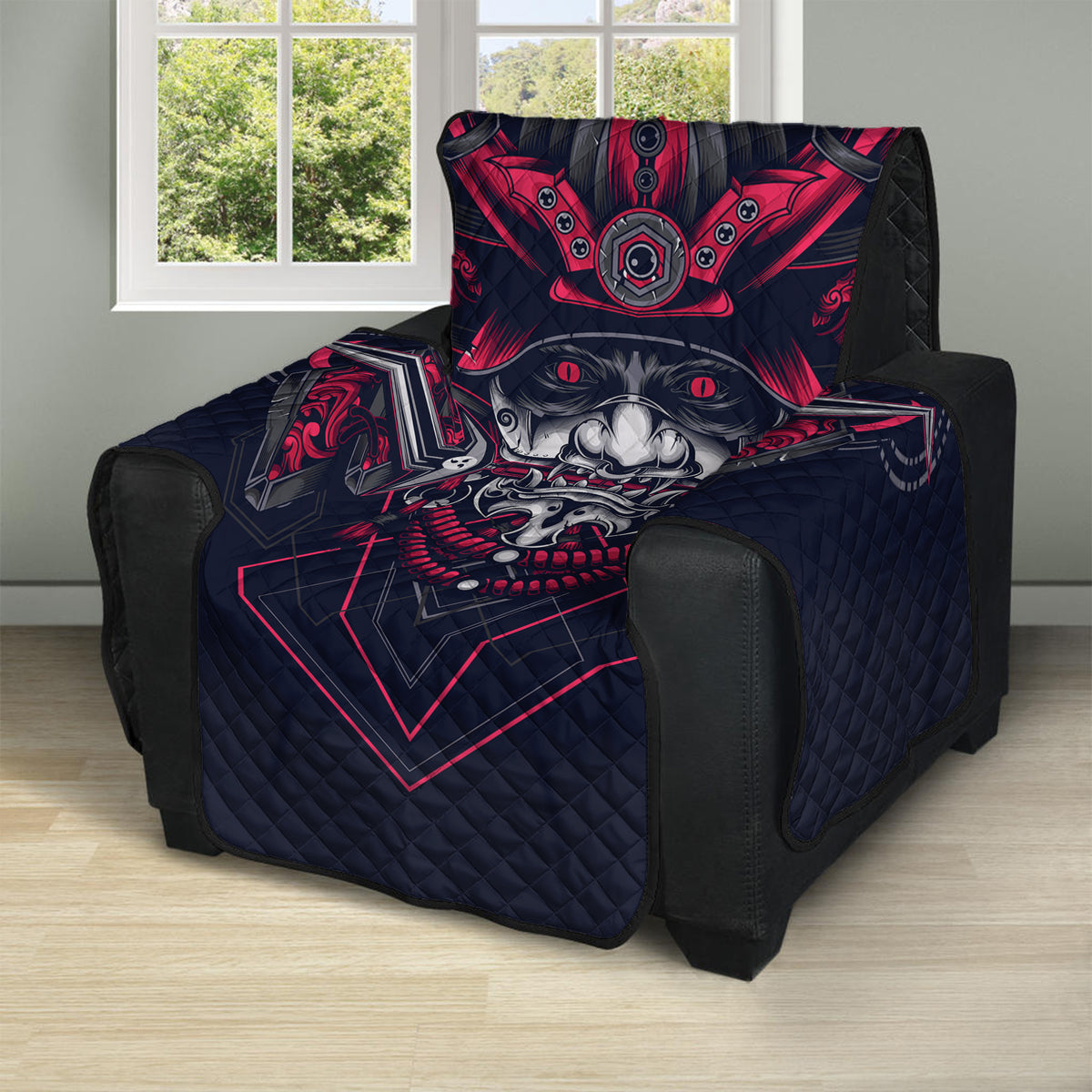 Geometric Samurai Mask Print Recliner Protector – GearFrost