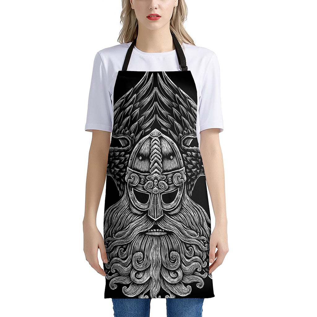 God Odin With Huginn And Muninn Print Apron – GearFrost
