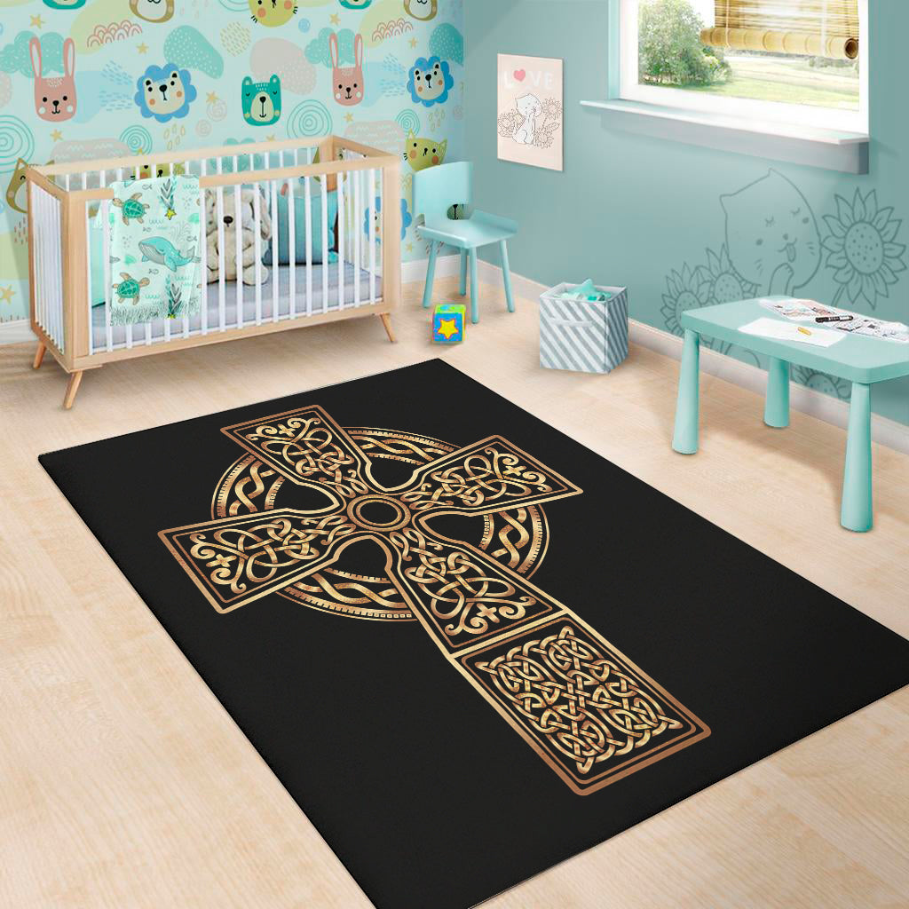 Gold Celtic Knot Cross Print Floor Mat – GearFrost