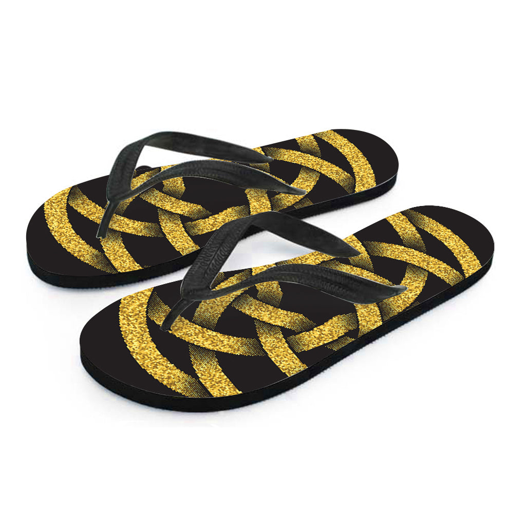 Gold Circle Celtic Knot Symbol Print Flip Flops – GearFrost