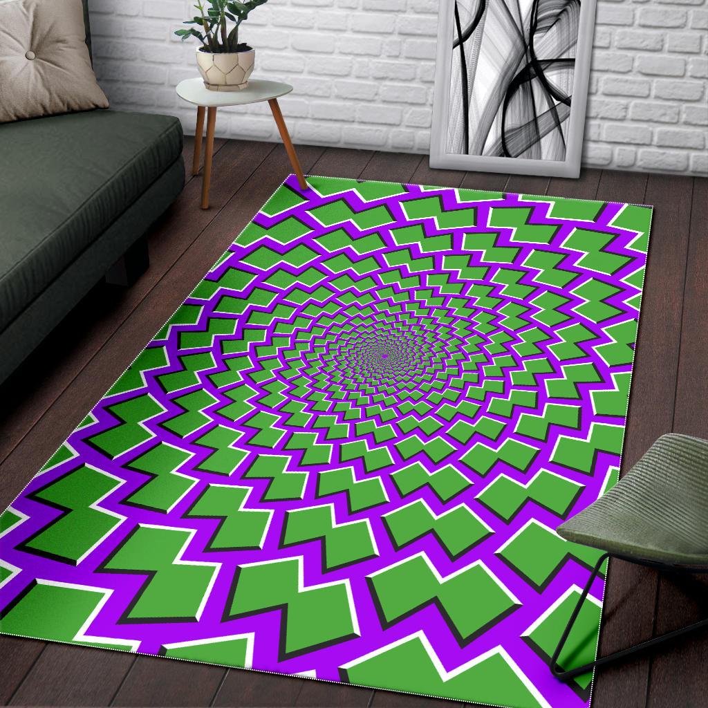 Green Shapes Moving Optical Illusion Floor Mat – GearFrost