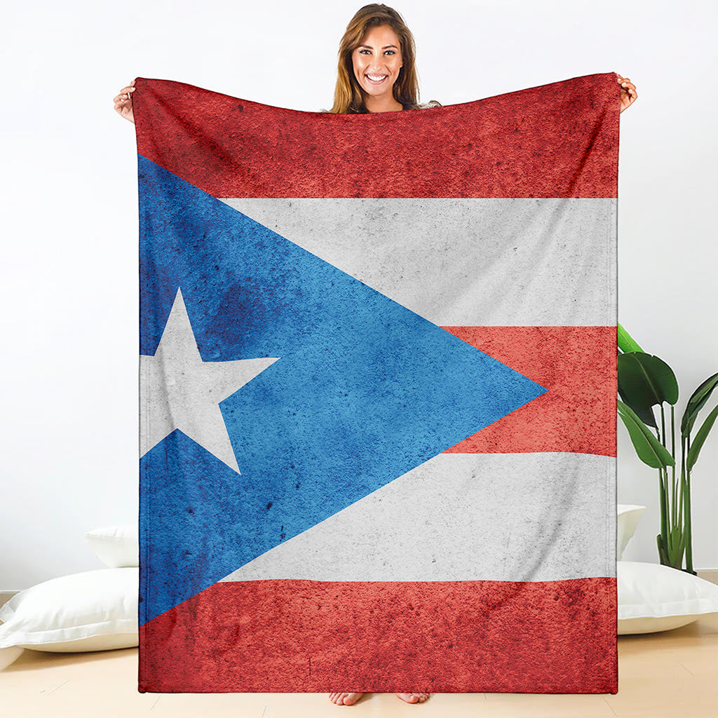 Grunge Puerto Rican Flag Print Blanket – GearFrost