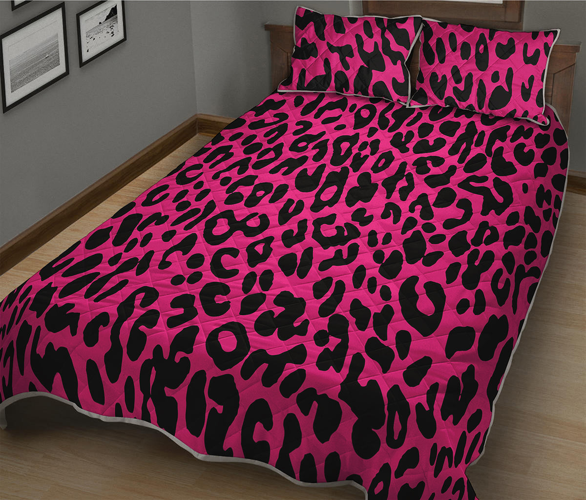 Hot Pink Leopard Print Quilt Bed Set – GearFrost